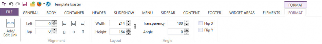 Menu Tab in TemplateToaster - TemplateToaster Web Design Software
