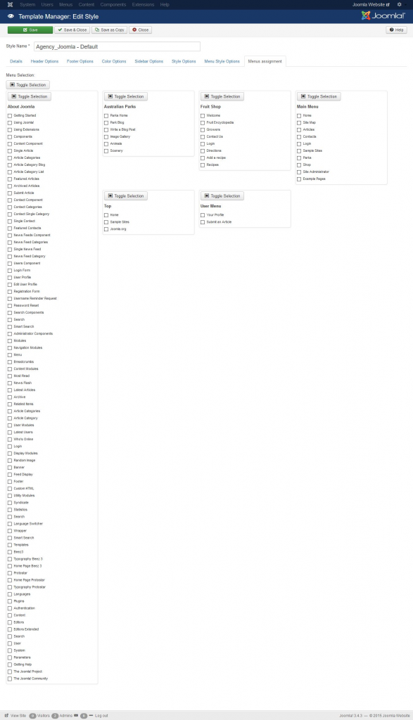 Template Options In Joomla Templatetoaster Web Design Software