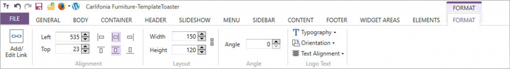 Menu Tab in TemplateToaster - TemplateToaster Web Design Software