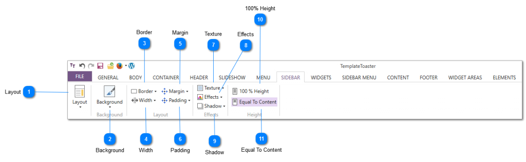 Sidebar Tab - TemplateToaster Web Design Software
