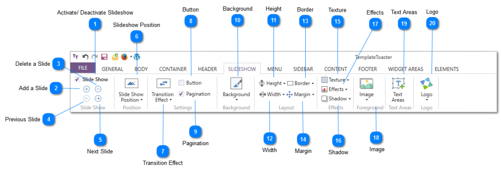 Slideshow Tab - TemplateToaster Web Design Software