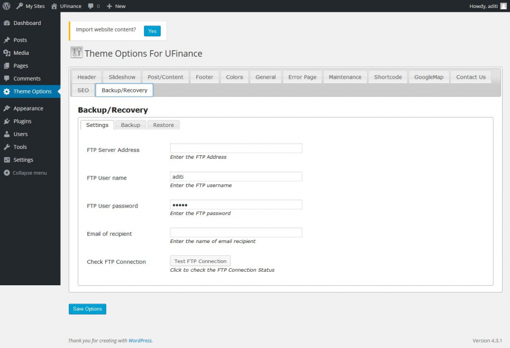 Theme Options in WooCommerce - TemplateToaster Web Design Software