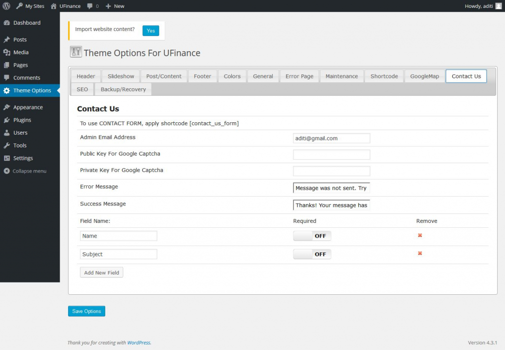 Theme Options in WooCommerce - TemplateToaster Web Design Software