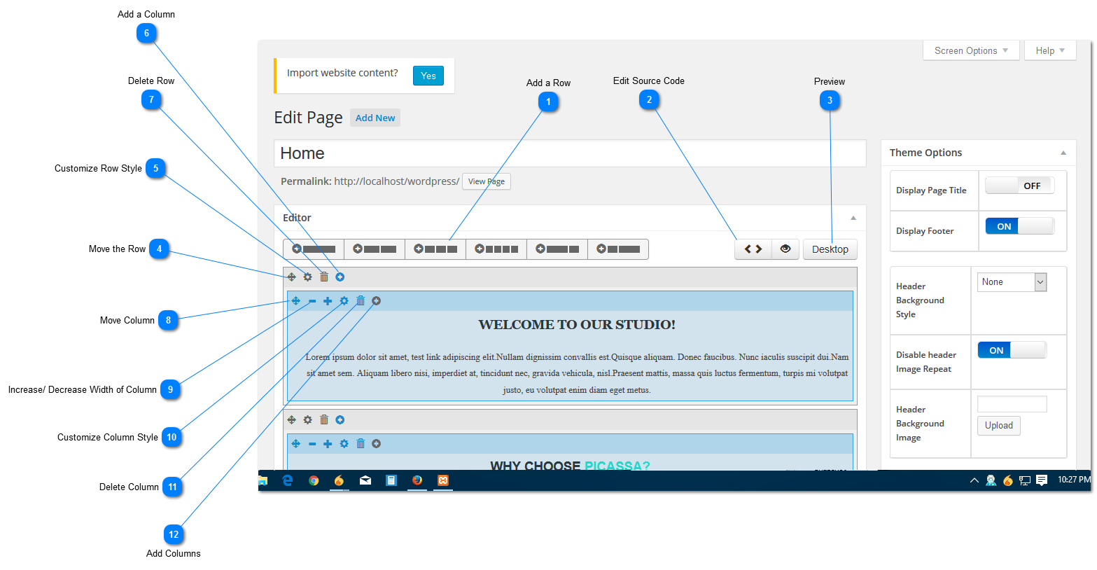 Page Editor In WordPress Theme TemplateToaster Web Design Software
